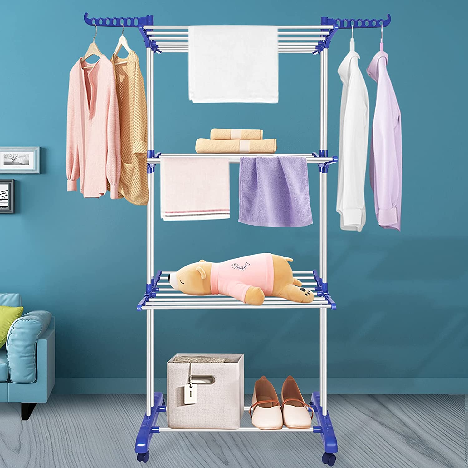 Space-Saving Foldable 3-Tier Drying Rack | Mega Cart