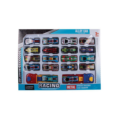Die Cast Car Set with 18 Vehicles & 2 Launchers in Assorted Colours for ...