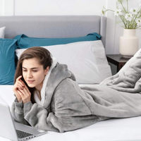 Extra Long Ultra-Soft Huggle Hoodie Blanket with Hood | Mega Cart