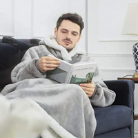 Extra Long Ultra-Soft Huggle Hoodie Blanket with Hood | Mega Cart