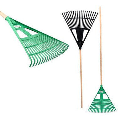 Flexible Plastic Garden Rake with Handle - Assorted Colours | Mega Cart