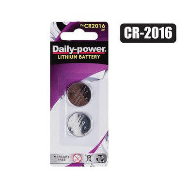 Lithium CR-2016 3V Batteries - Pack of 2 with 10-Year Shelf Life | Mega ...