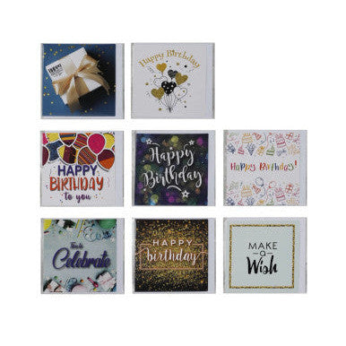 Mini Birthday Card & Envelope Set - Assorted Designs, 7x7cm - Random ...